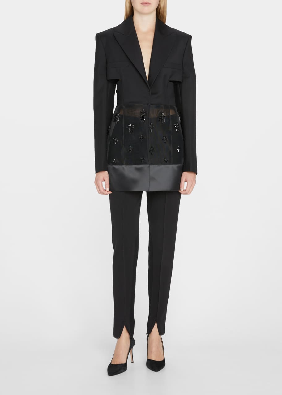 Givenchy Gradient Embellished Mesh Insert Structured Jacket - Bergdorf ...