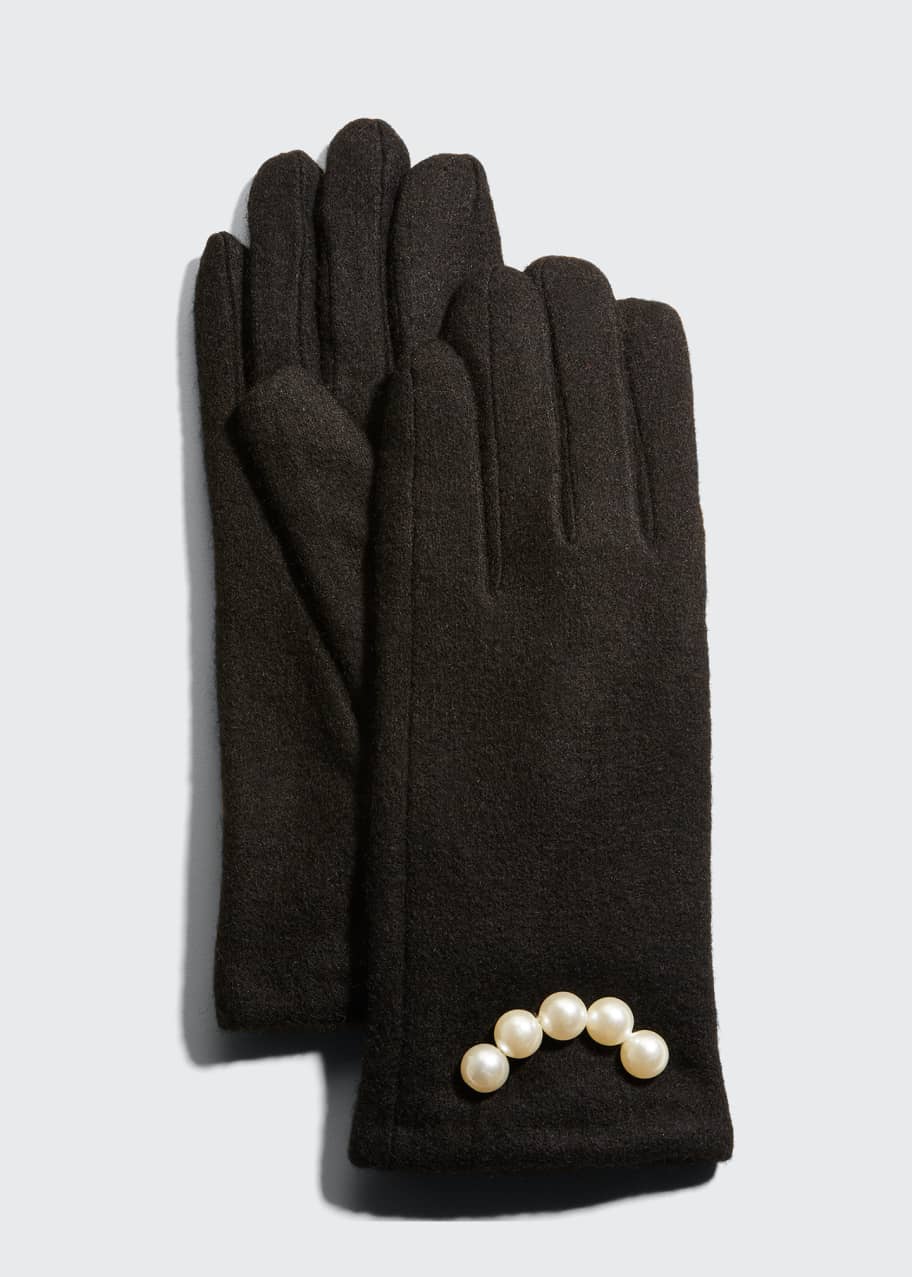 Pia Rossini Ivanna Pearly Wool-Blend Gloves - Bergdorf Goodman