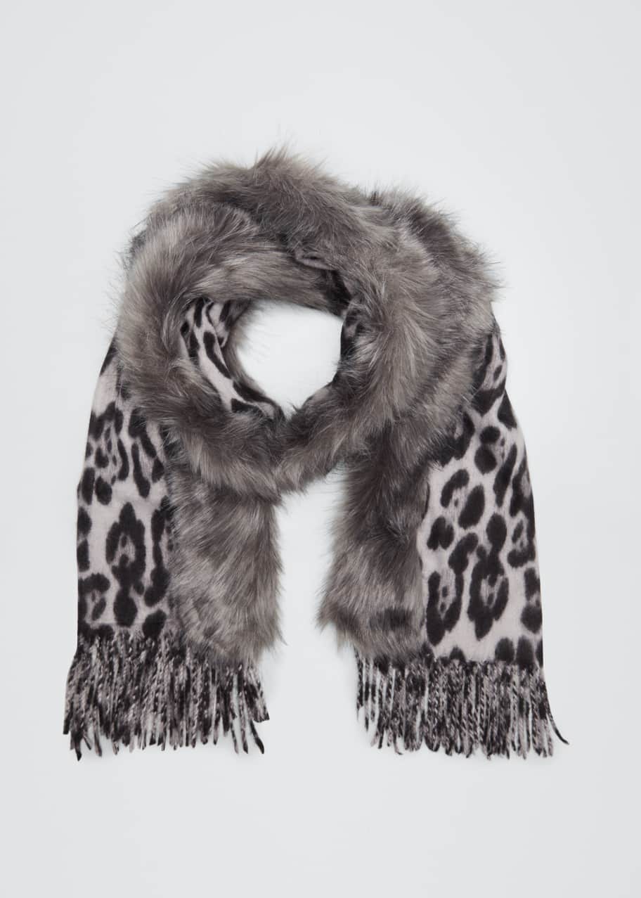 Pia Rossini Nadine Leopard-Print Faux-Fur Scarf - Bergdorf Goodman