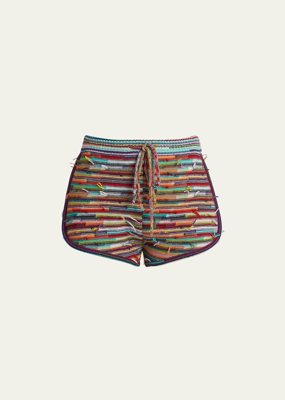 Chloe Knotted Yarn Cashmere Mini Jogging Shorts - Bergdorf Goodman