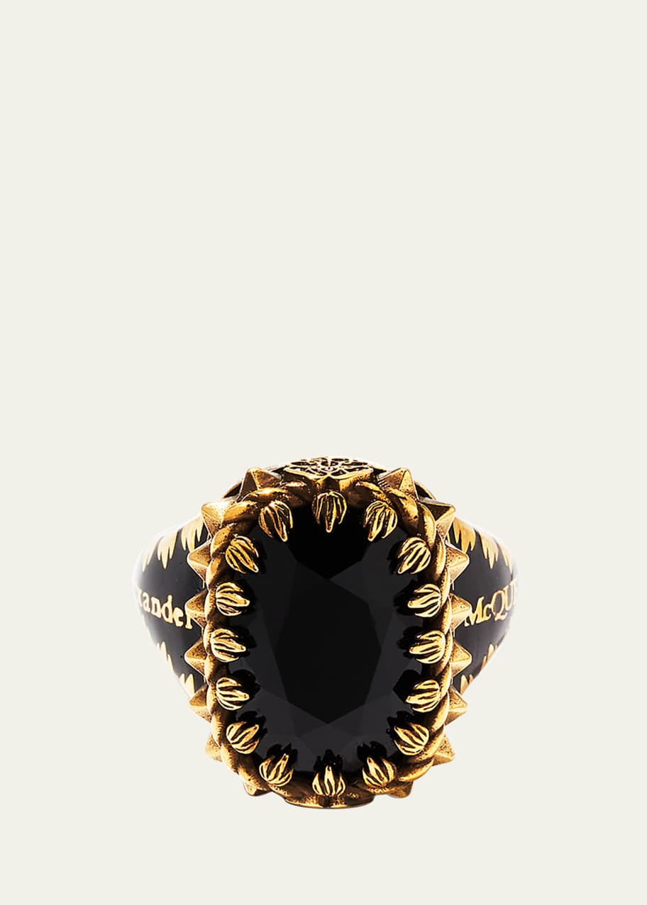 McQueen Enamel Stone Ring - Bergdorf Goodman