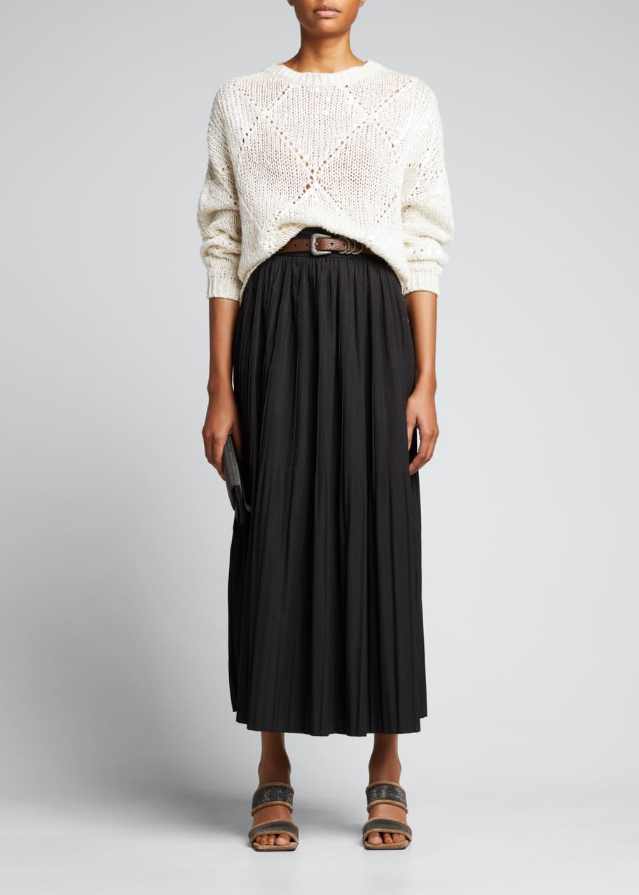 Brunello Cucinelli Argyle Paillette Opera Knit Sweater - Bergdorf Goodman