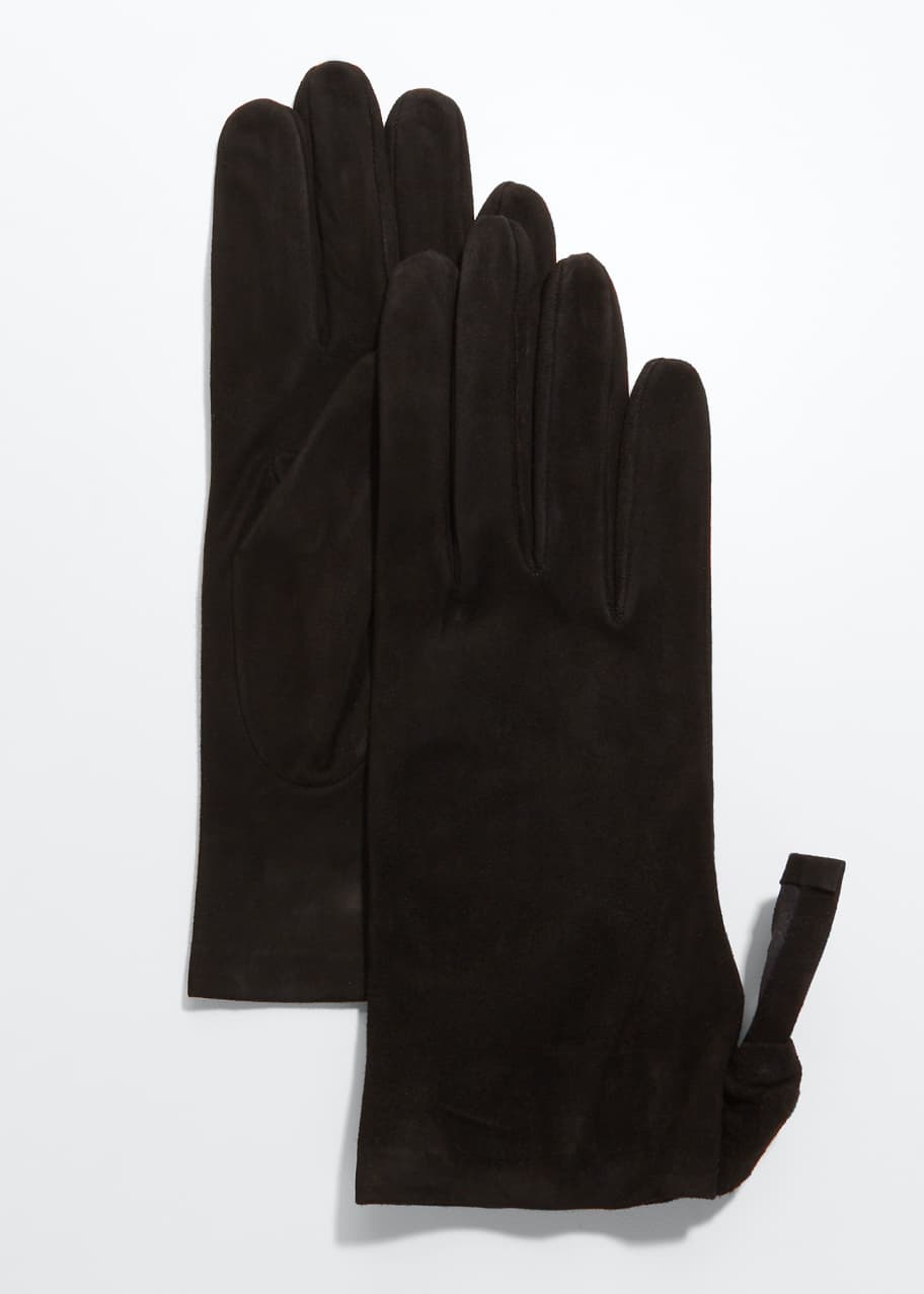 Portolano Bow Sheepskin Suede Gloves - Bergdorf Goodman