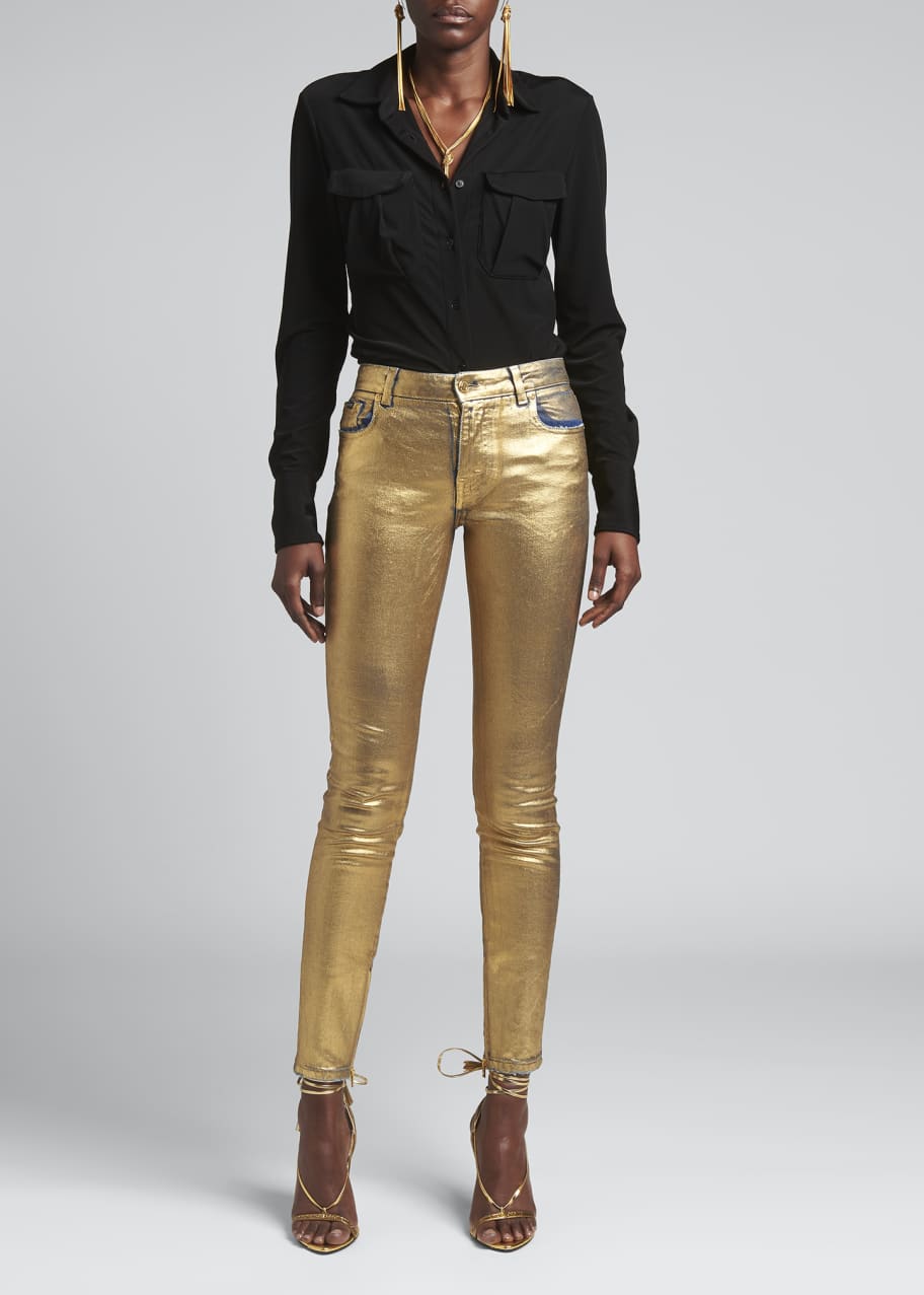 TOM FORD Coated Denim Skinny Jeans - Bergdorf Goodman