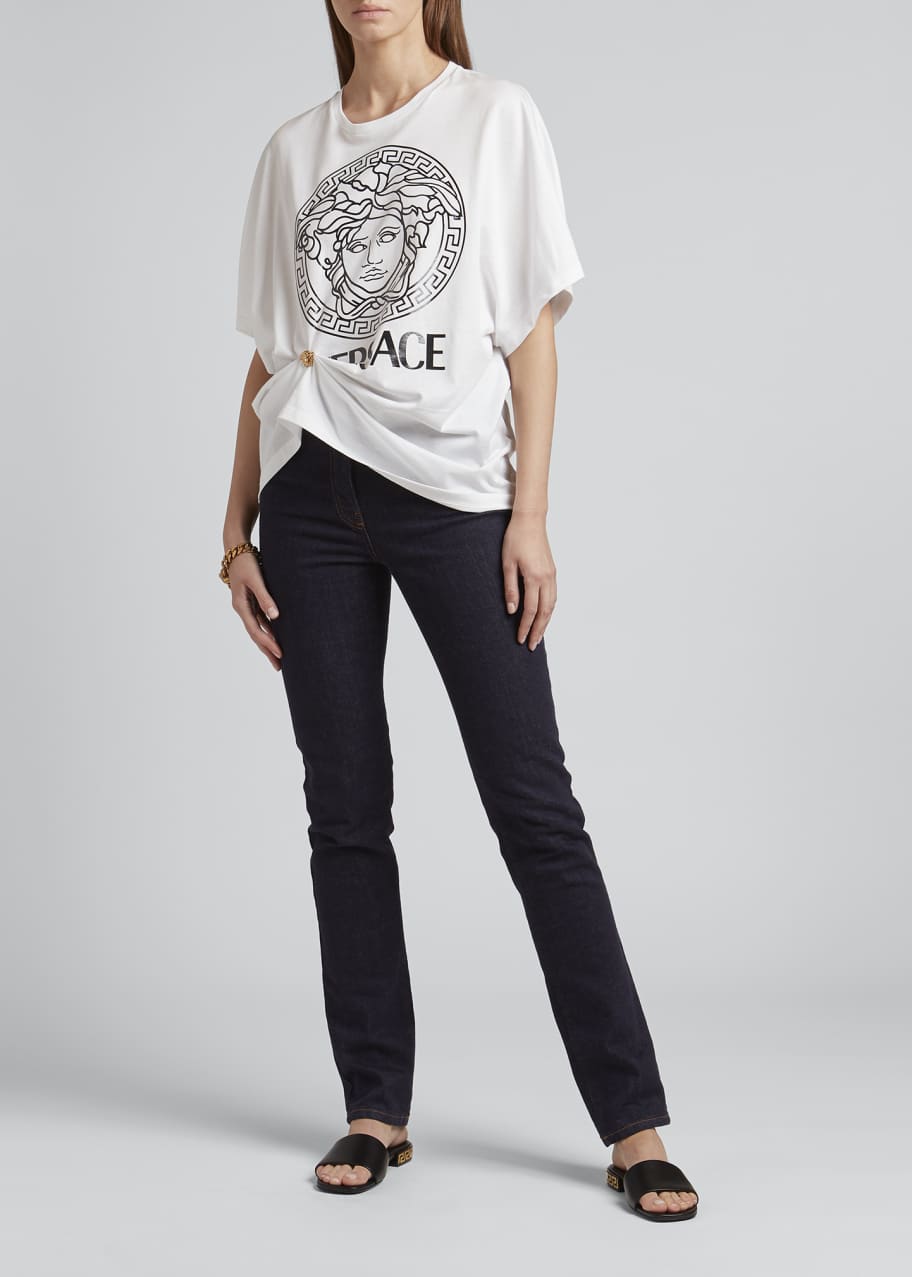 Versace Draped Logo Print T-shirt - Bergdorf Goodman