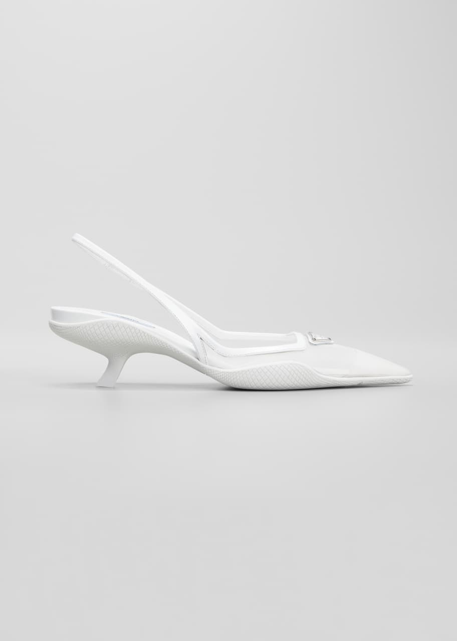 Prada Mesh Logo Slingback Pumps - Bergdorf Goodman