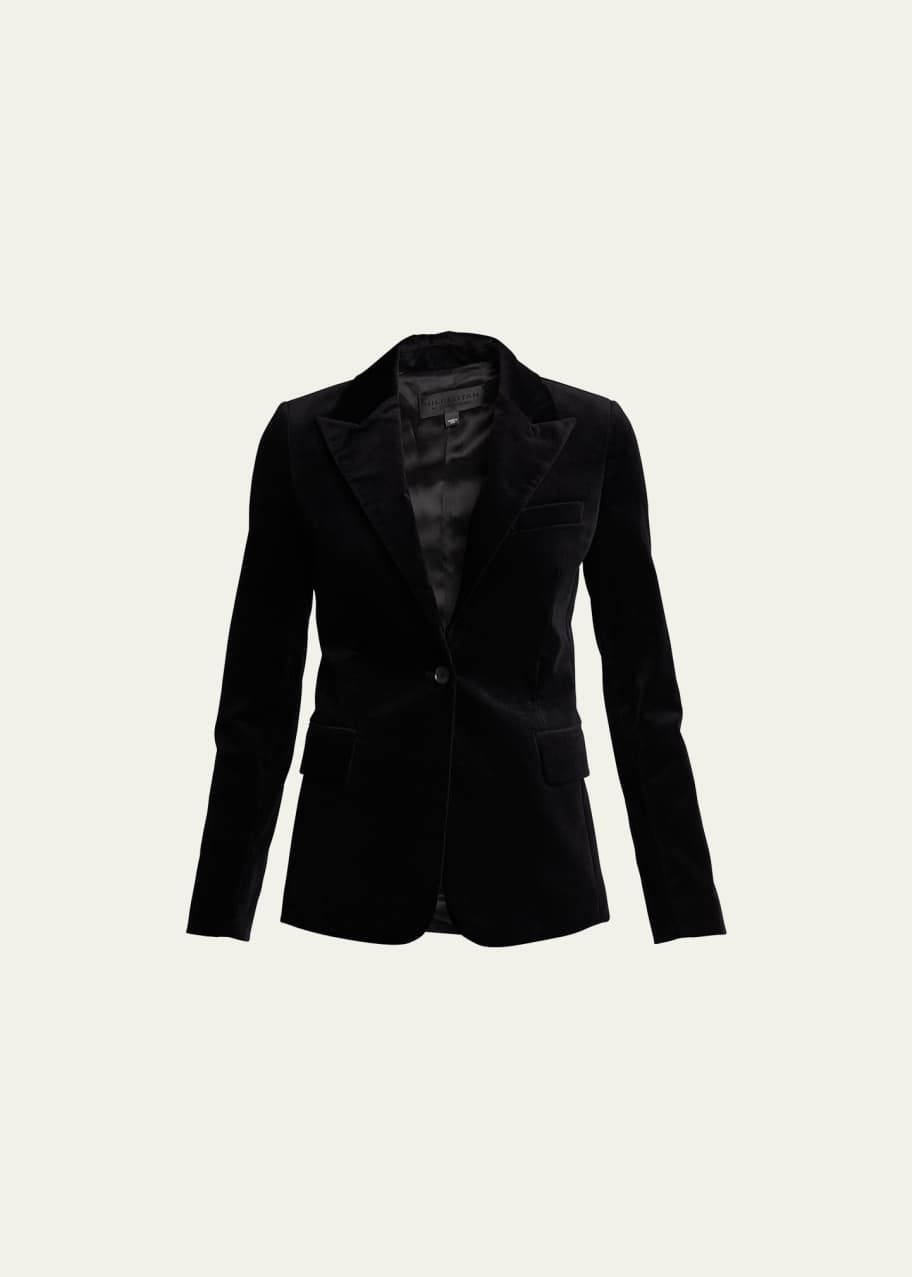 Nili Lotan Marshal Single-Breasted Velvet Blazer Jacket - Bergdorf Goodman