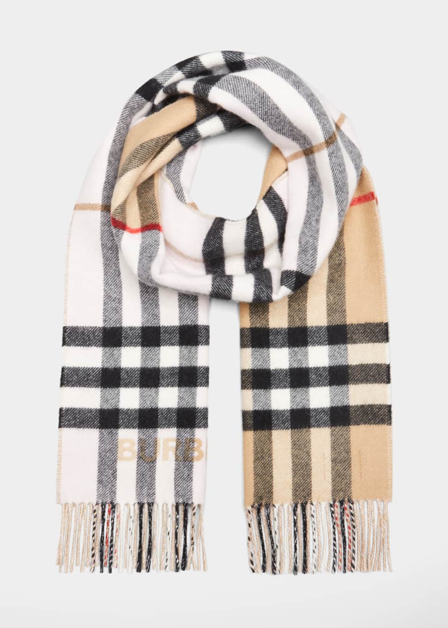 Burberry Giant Check Cashmere Split Scarf - Bergdorf Goodman