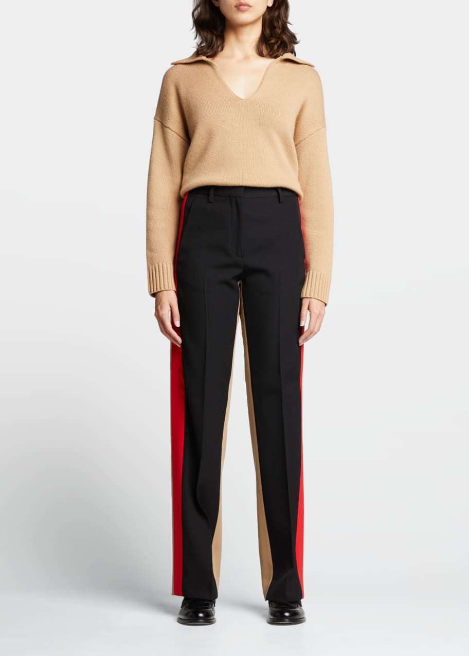 Burberry Lottie Colorblock Straight-Leg Trousers - Bergdorf Goodman