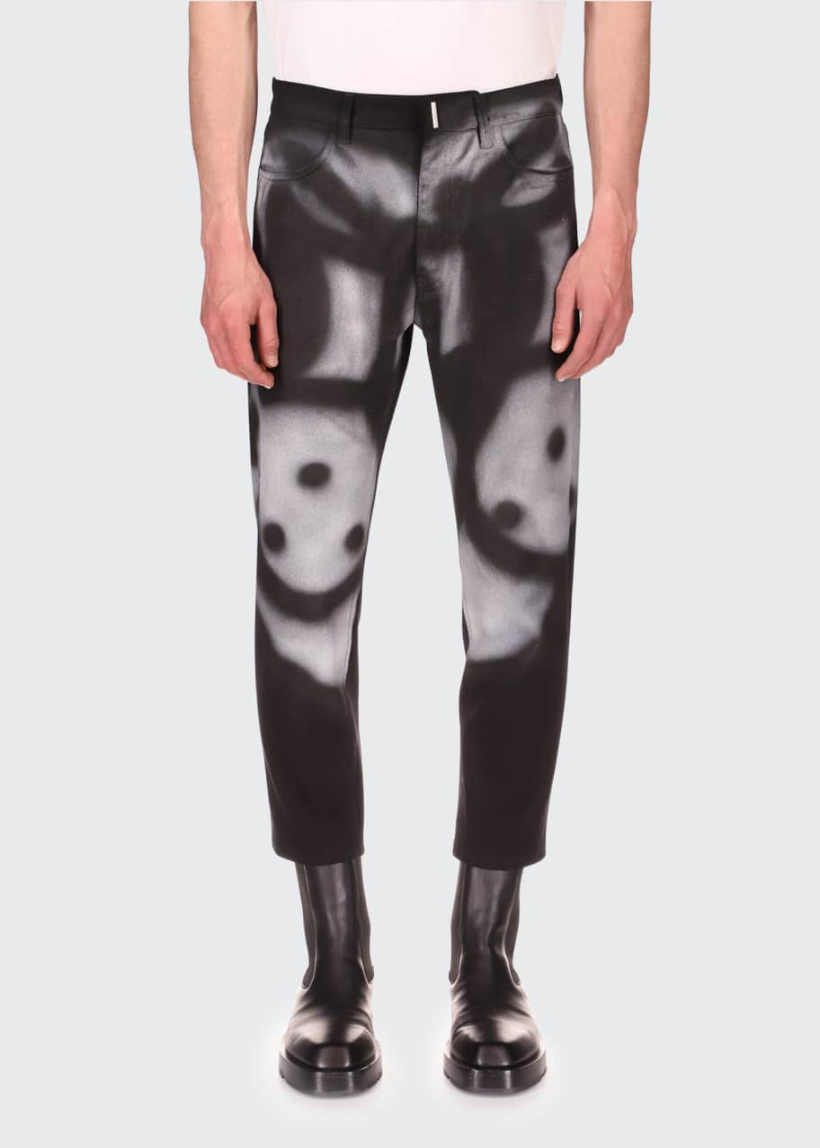 Givenchy x Chito Men's Bart Spray Paint Cropped Pants - Bergdorf Goodman