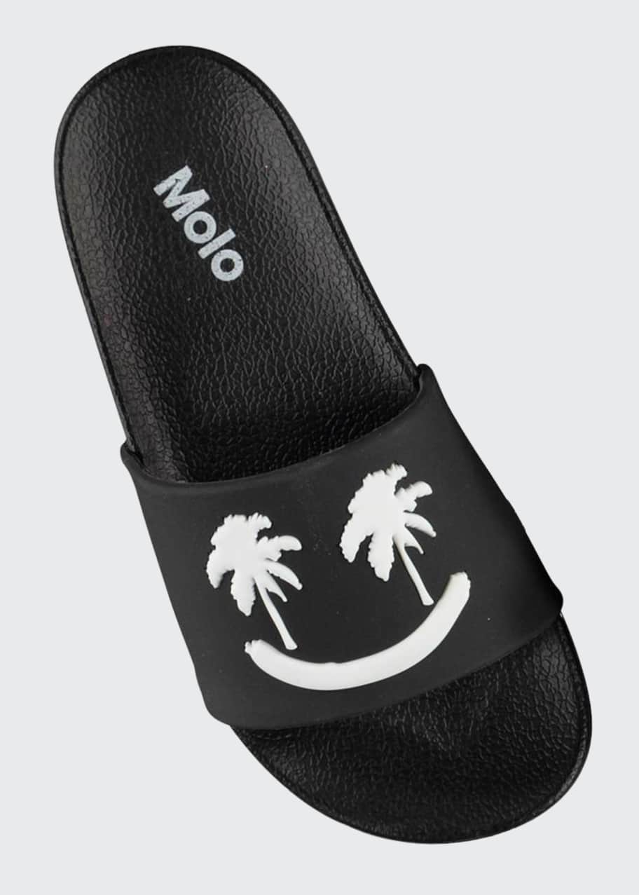 Molo Boy's Palm Tree Smiley Face Pool Slide Sandals, Kids - Bergdorf ...
