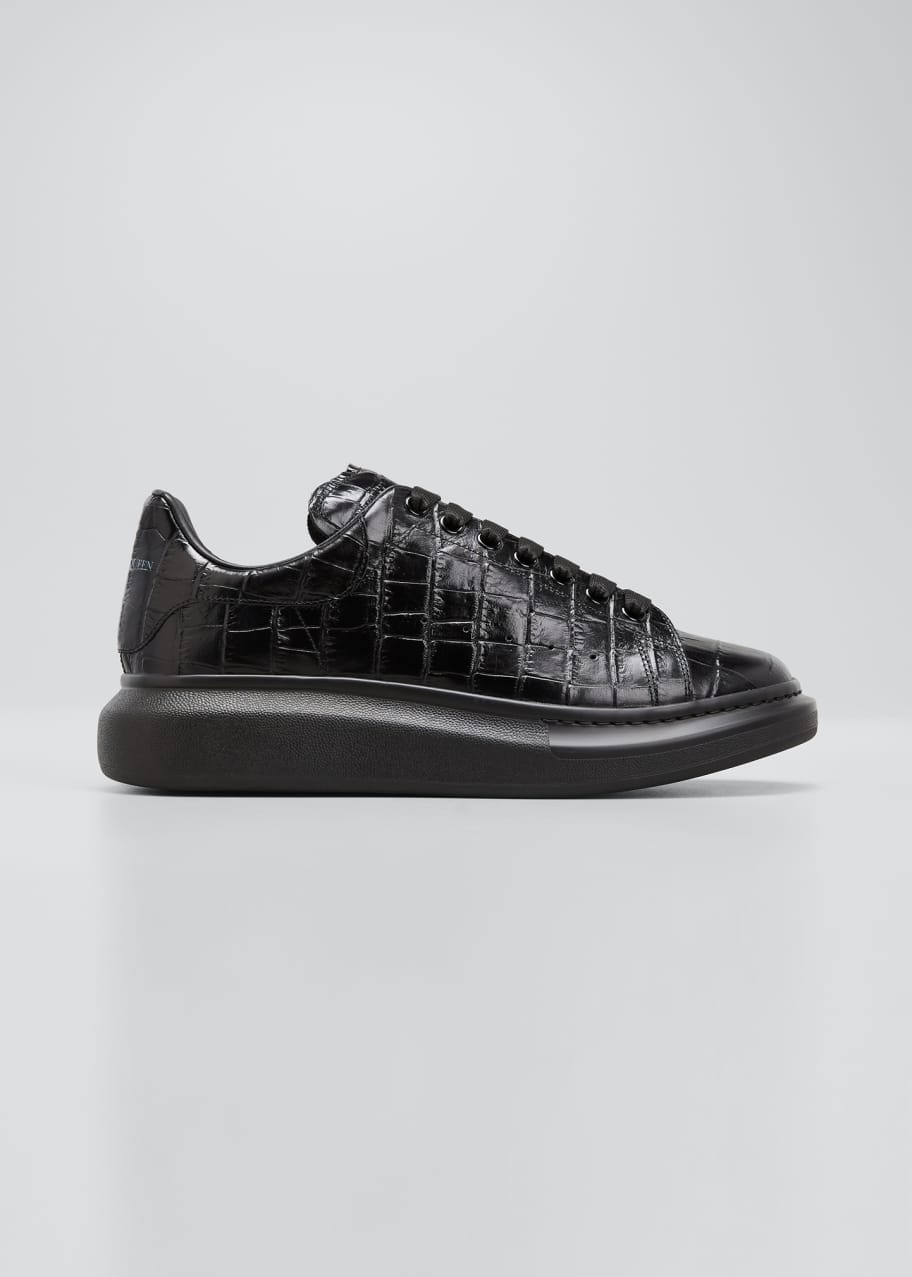 McQueen Men's Oversized Larry Moc-Croc Low-Top Sneakers - Bergdorf Goodman