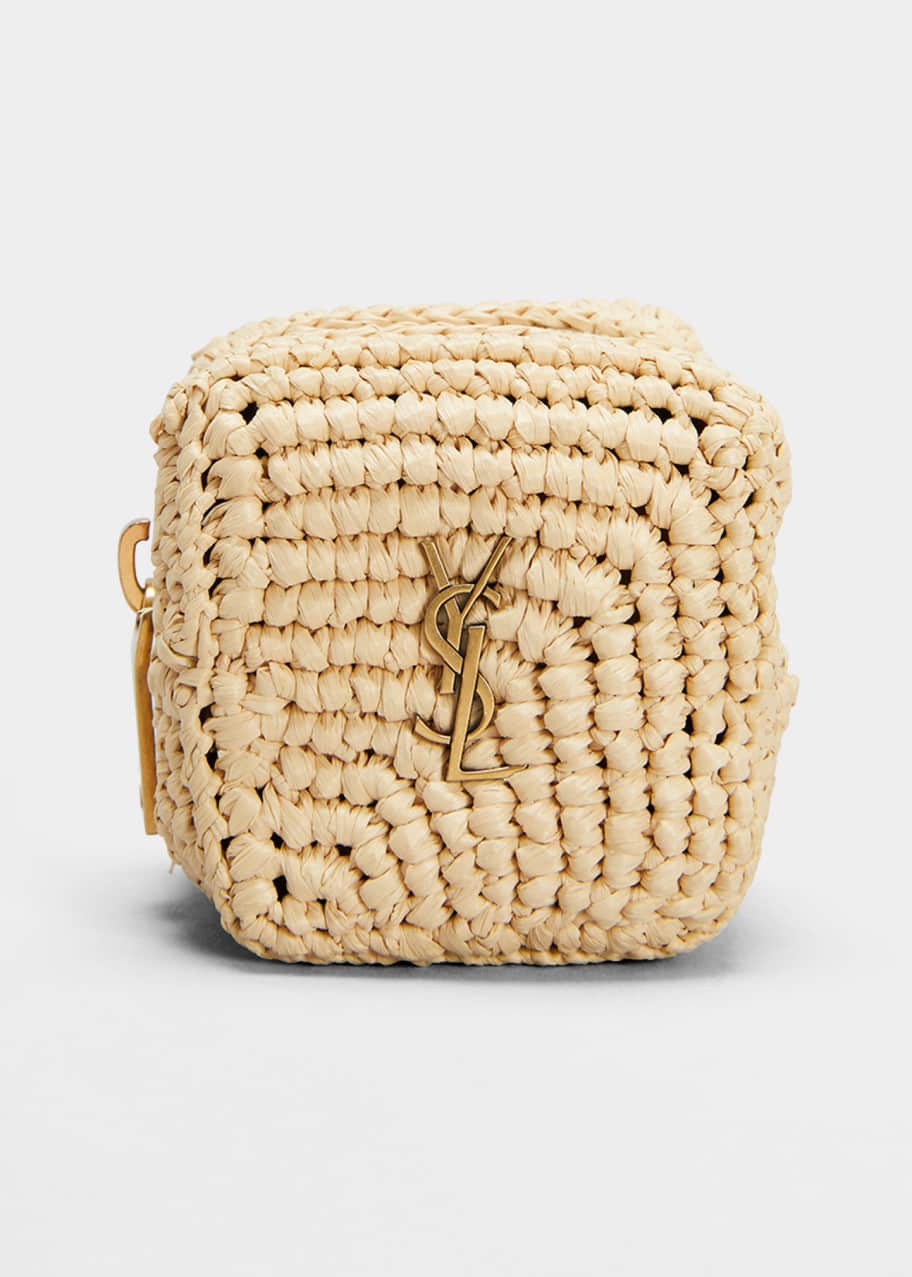 Saint Laurent Jamie Zip Straw Pouch Charm - Bergdorf Goodman
