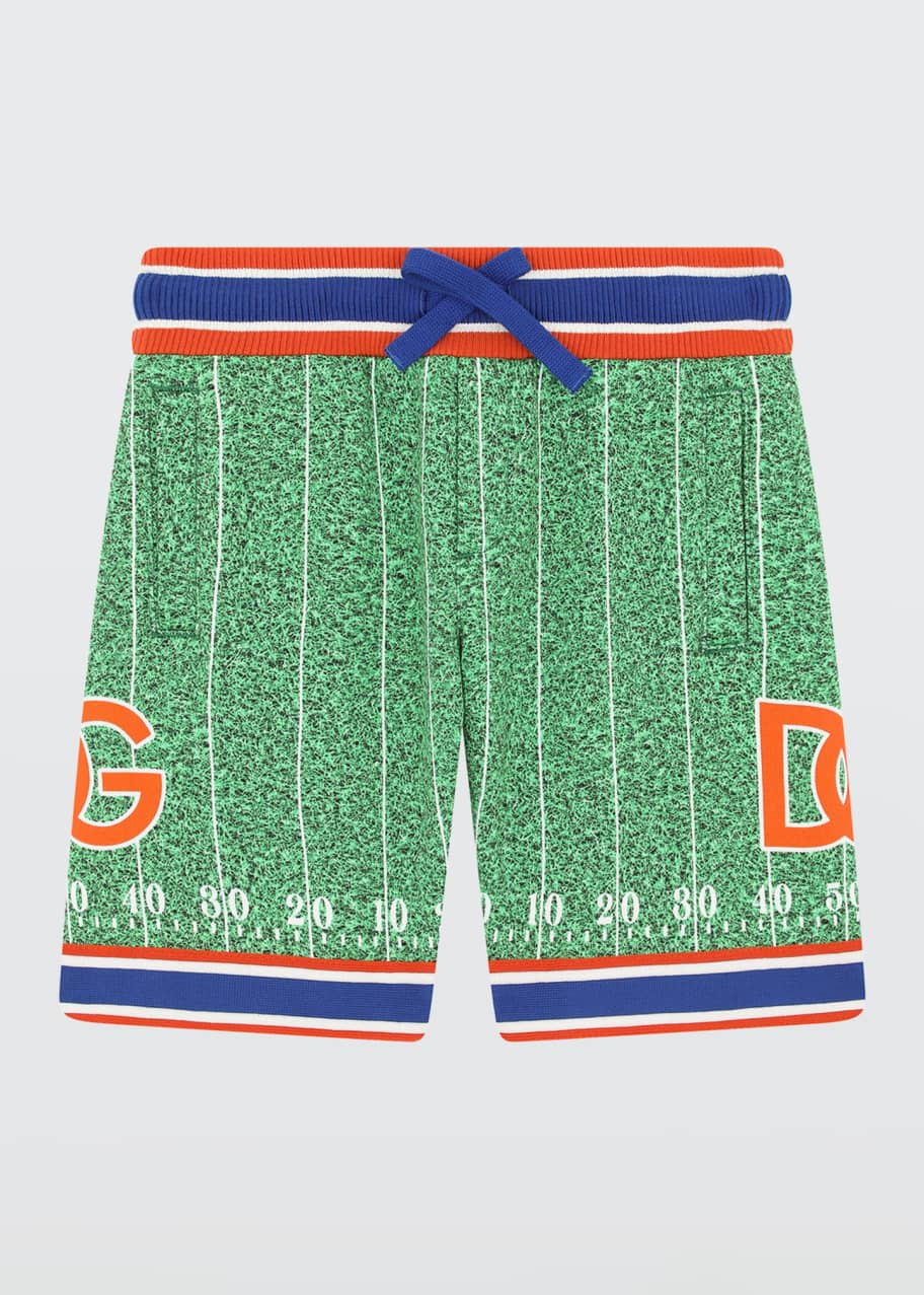 Dolce&Gabbana Kid's Interlocking DG Logo Football Jogger Shorts, Size 4 ...