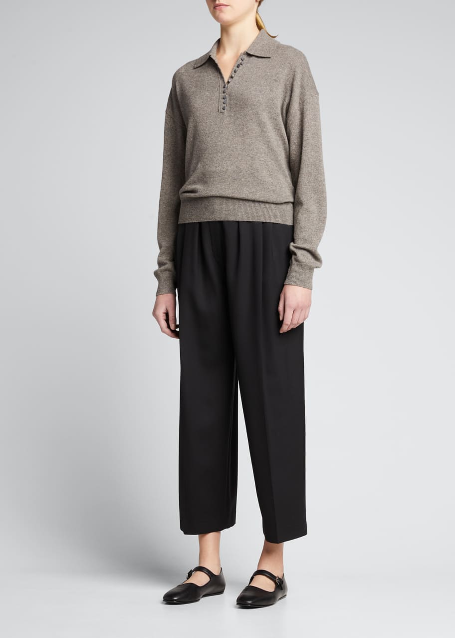 Theory Cashmere Drop-Shoulder Polo Shirt - Bergdorf Goodman