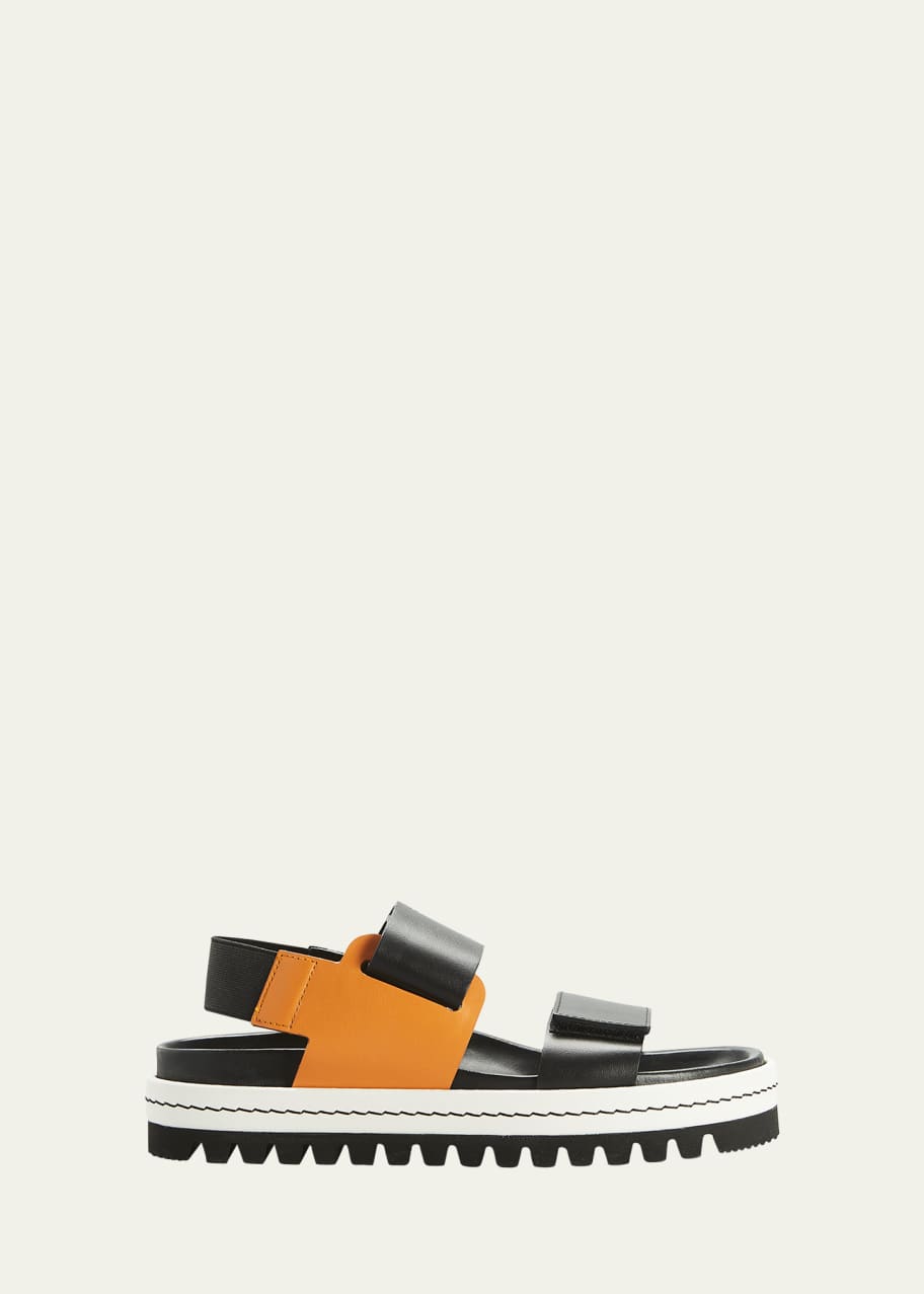 Plan C Colorblock Leather Dual-Grip Sporty Sandals - Bergdorf Goodman