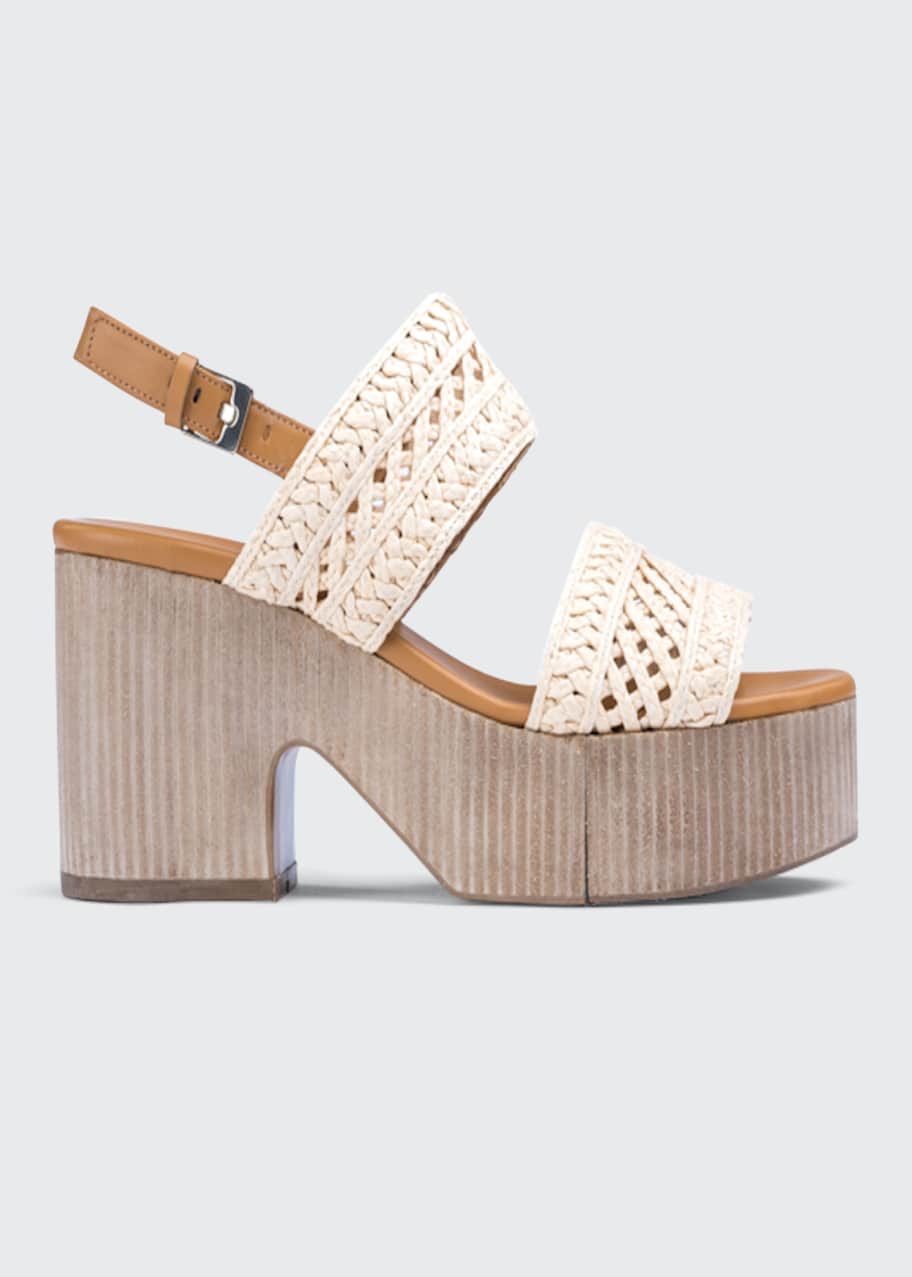 Clergerie Paris Cyrielle Woven Raffia Platform Sandals - Bergdorf Goodman