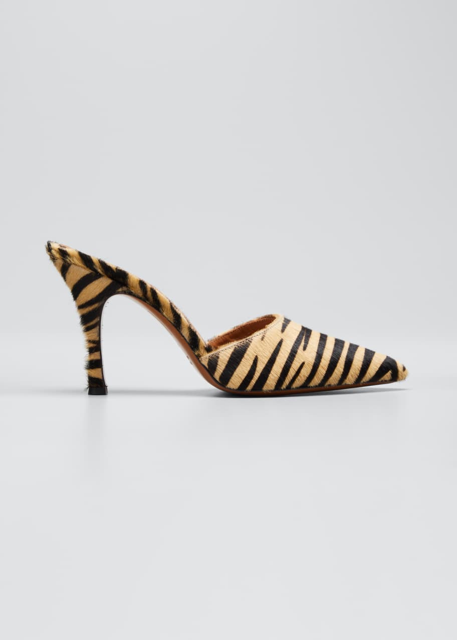 ATP Atelier Macerata Tiger-Stripe Stiletto Mules - Bergdorf Goodman