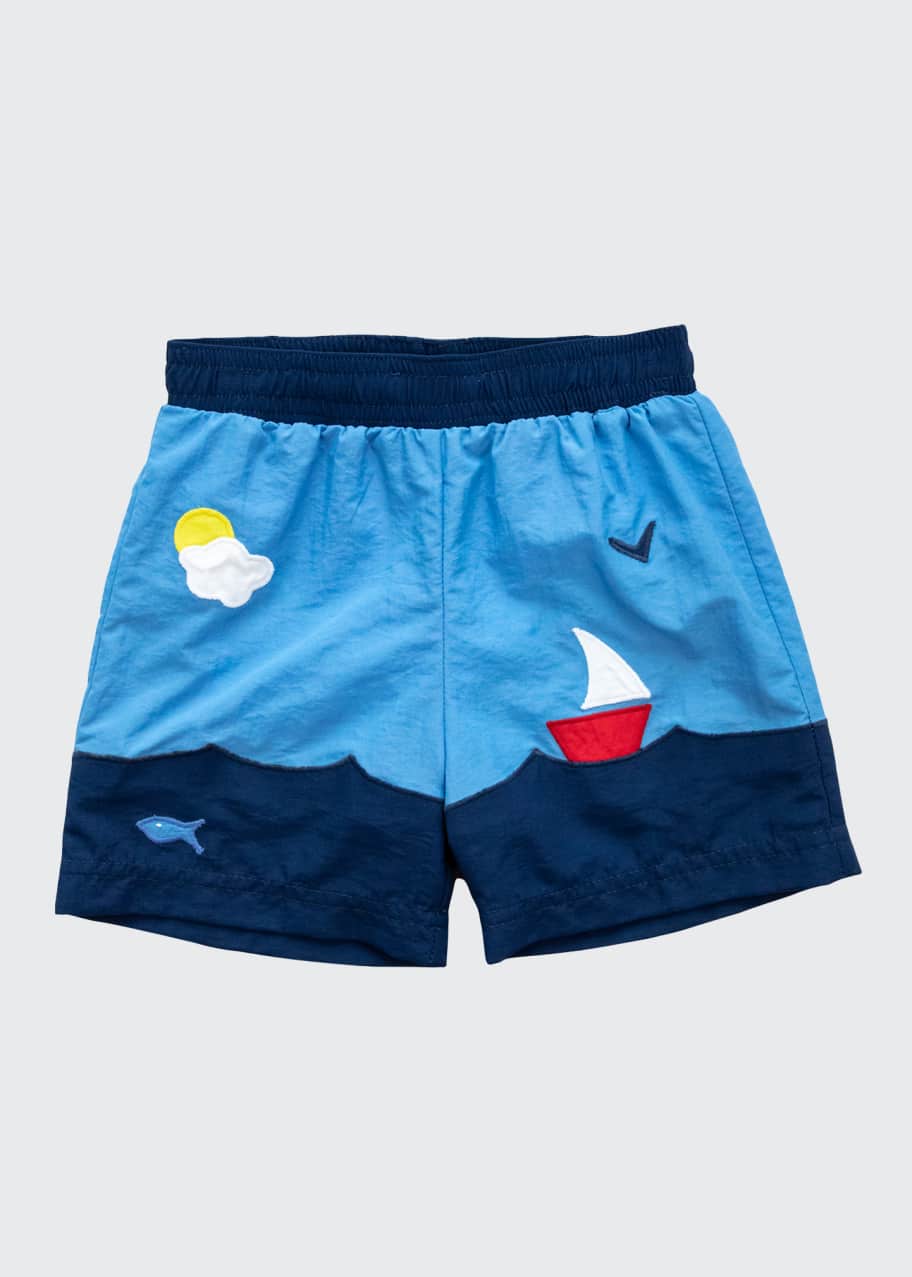 Florence Eiseman Boy's Sailboat Swim Trunks, Size 6-24M - Bergdorf Goodman