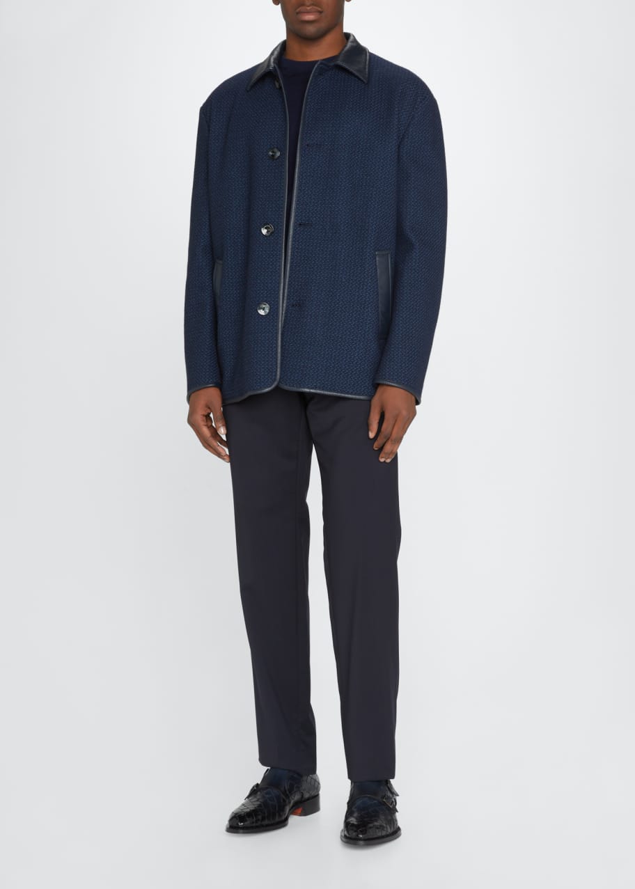 Santoni Men's Dizzier Double-Monk Strap Woven Leather Loafers ...