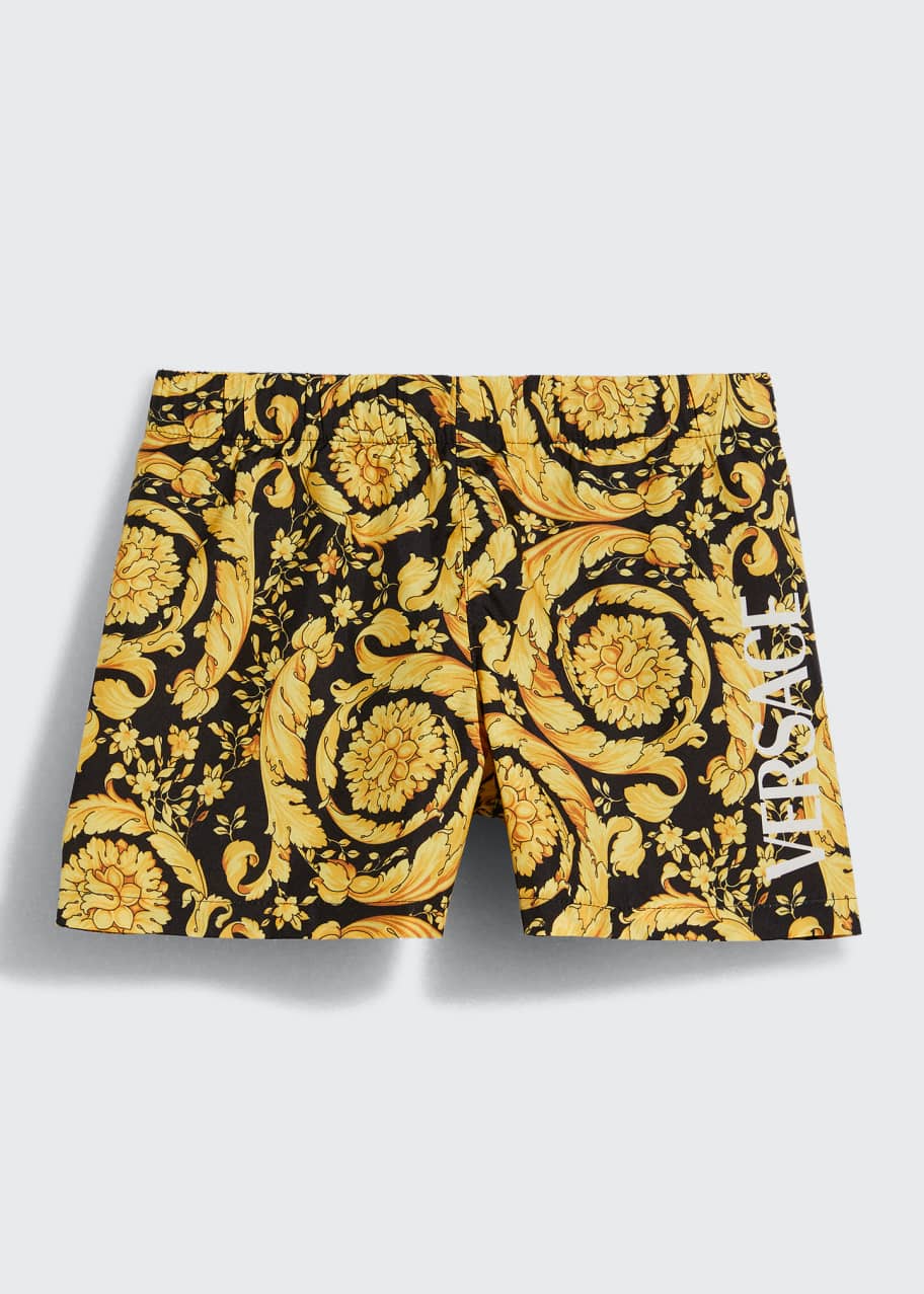 Versace Boy's Allover Medusa Swim Trunks, Size 9-36M - Bergdorf Goodman