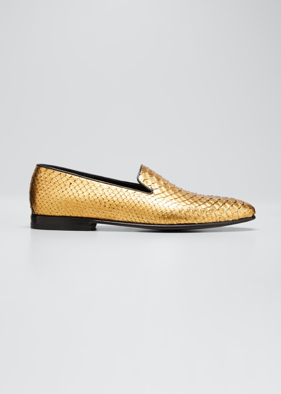 Manolo Blahnik Men's 50th Anniversary "Mario" Genuine Python Loafers ...