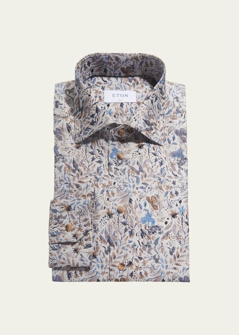 Eton Men's Slim Fit Floral-Print Shirt - Bergdorf Goodman