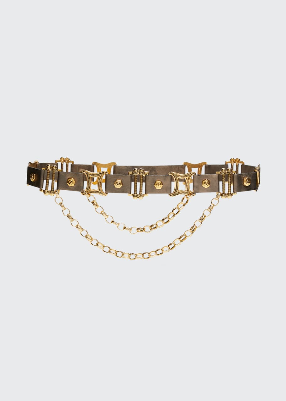 Streets Ahead Robin Antique Chain Leather Belt - Bergdorf Goodman