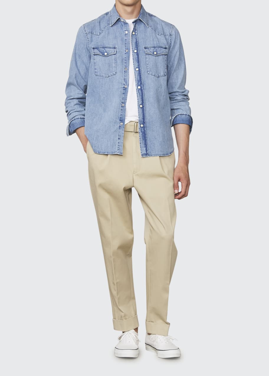 Officine Generale Men's Felix Western Denim Sport Shirt - Bergdorf Goodman