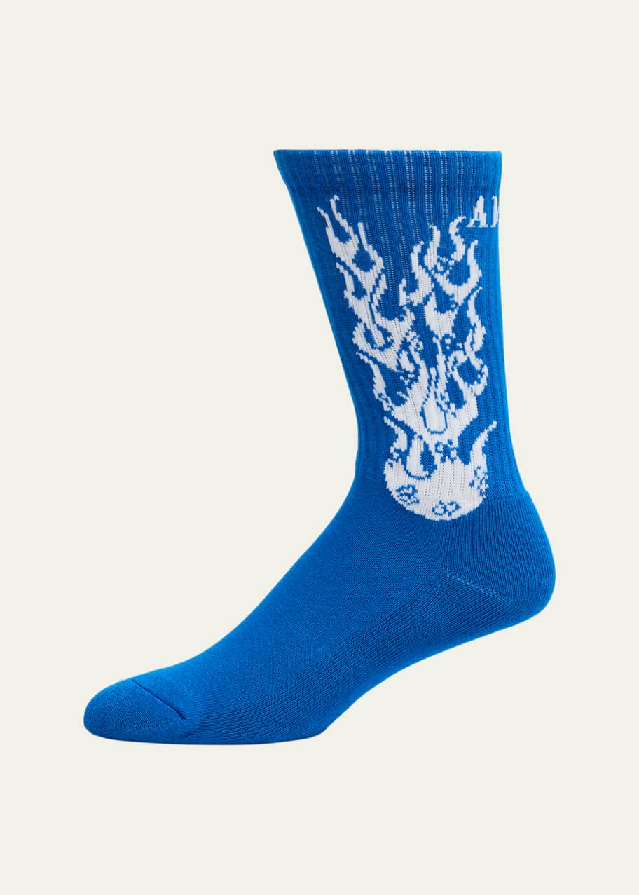 Amiri Men's Flames Crew Socks - Bergdorf Goodman
