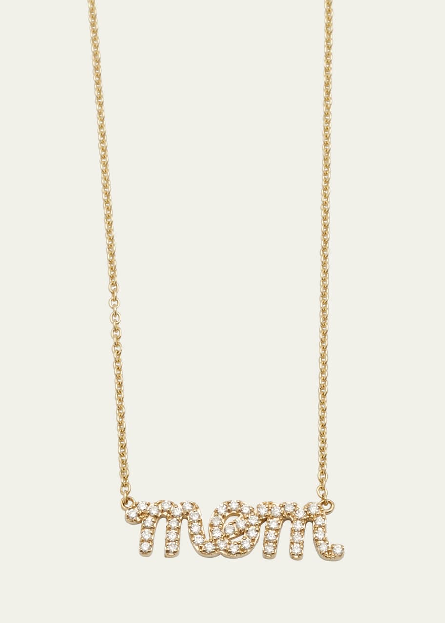 Sydney Evan 14K Gold and Diamond Mom Necklace - Bergdorf Goodman