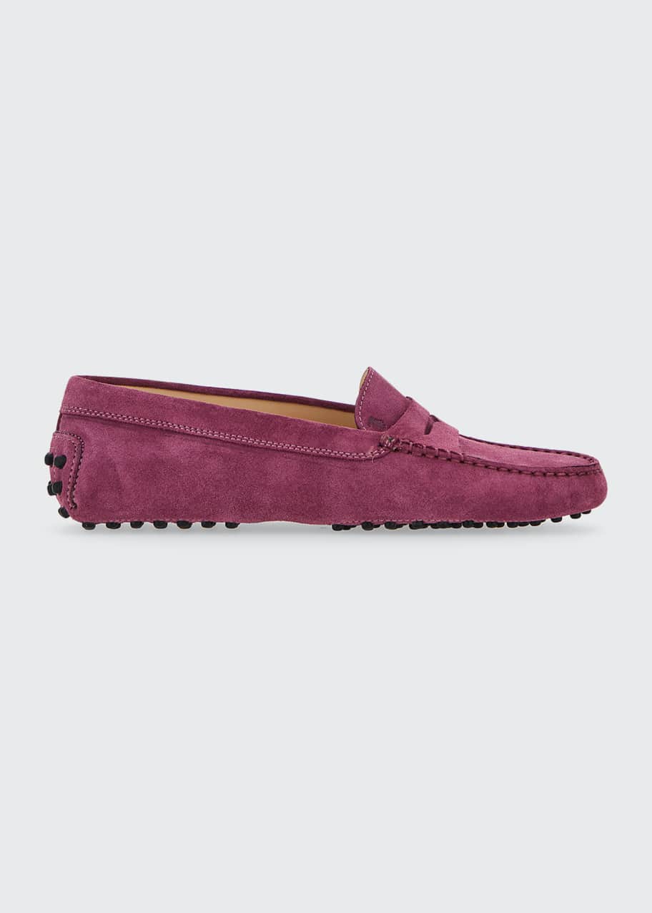 Tod's Gommini Suede Driver Penny Loafers - Bergdorf Goodman