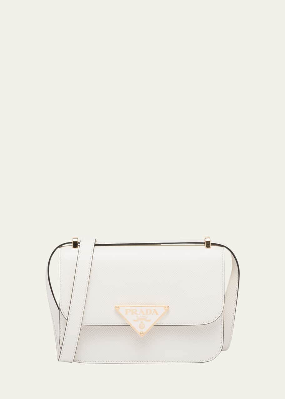 Prada Triangle Logo Flap Leather Crossbody Bag - Bergdorf Goodman
