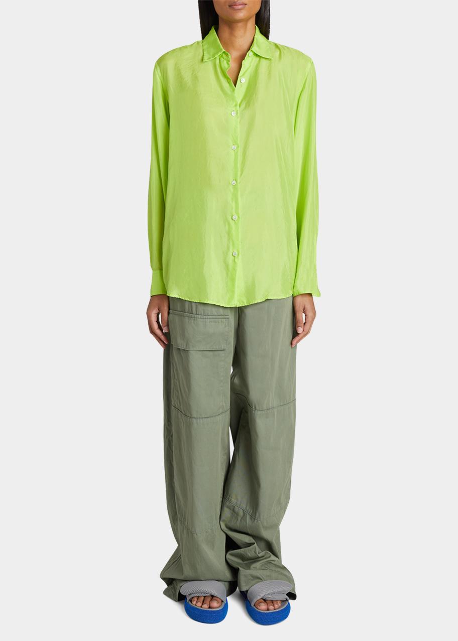 Dries Van Noten Silk Pongee Collared Shirt - Bergdorf Goodman