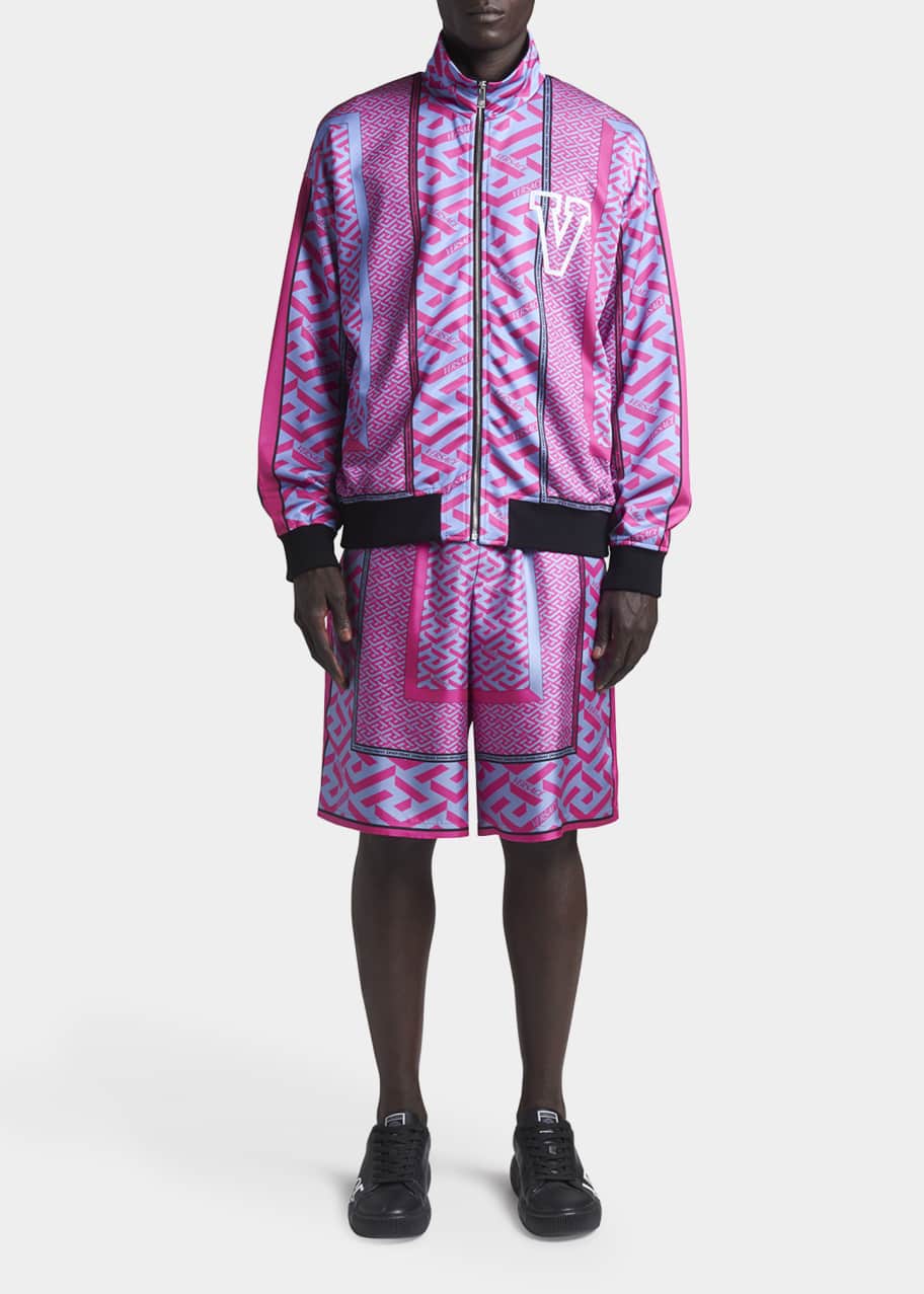 Versace Men's Greca-Print Logo Track Jacket - Bergdorf Goodman