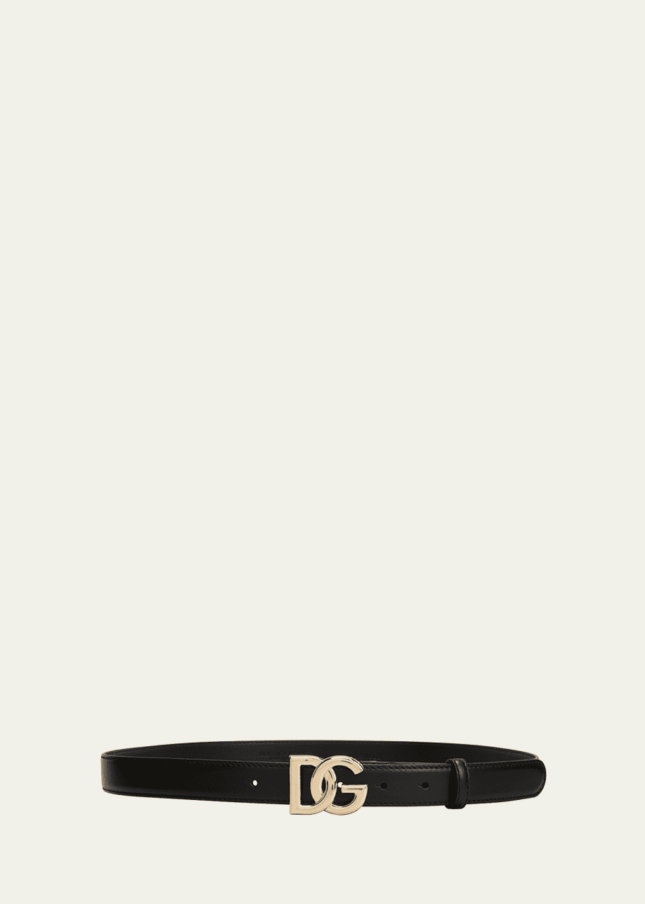 Dolce&Gabbana Interlocking DG Logo Leather Belt - Bergdorf Goodman