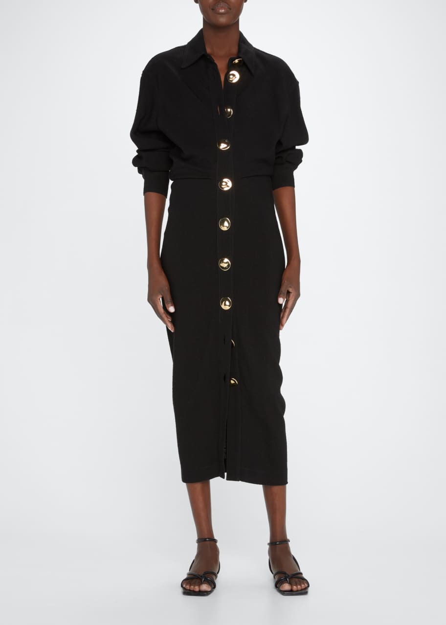 Altuzarra Ariadne Molten-Button Midi Shirtdress - Bergdorf Goodman