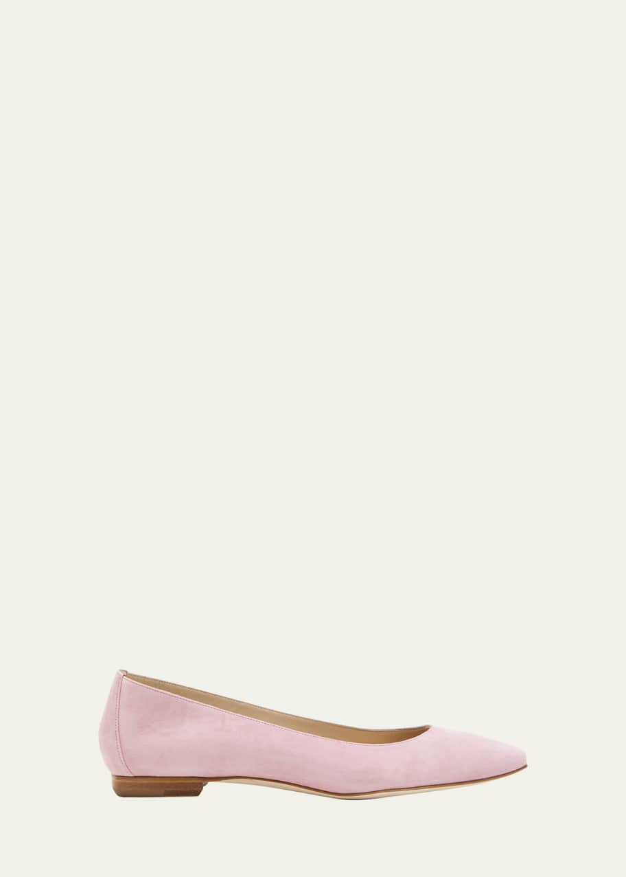 Manolo Blahnik Lee Suede Ballerina Flats - Bergdorf Goodman