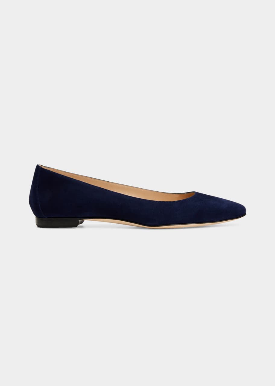 Manolo Blahnik Lee Suede Ballerina Flats - Bergdorf Goodman