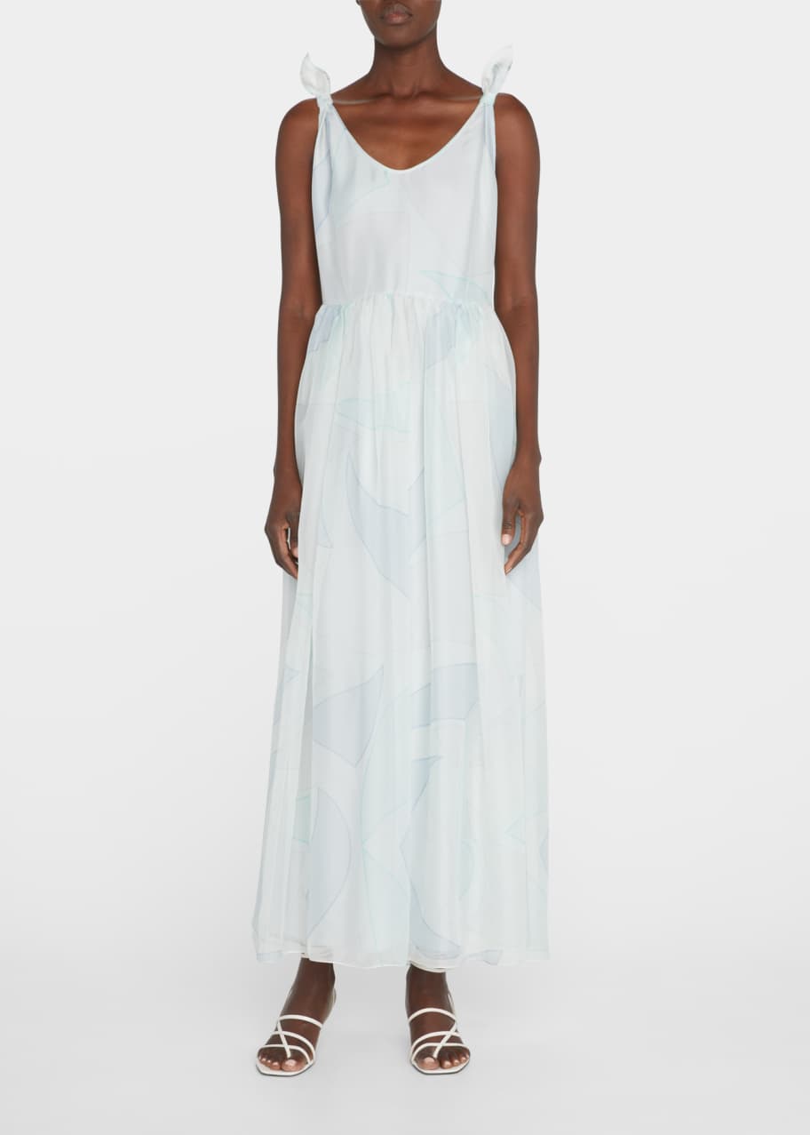 Giorgio Armani Abstract-Print Fit-&-Flare Silk Organza Gown - Bergdorf ...
