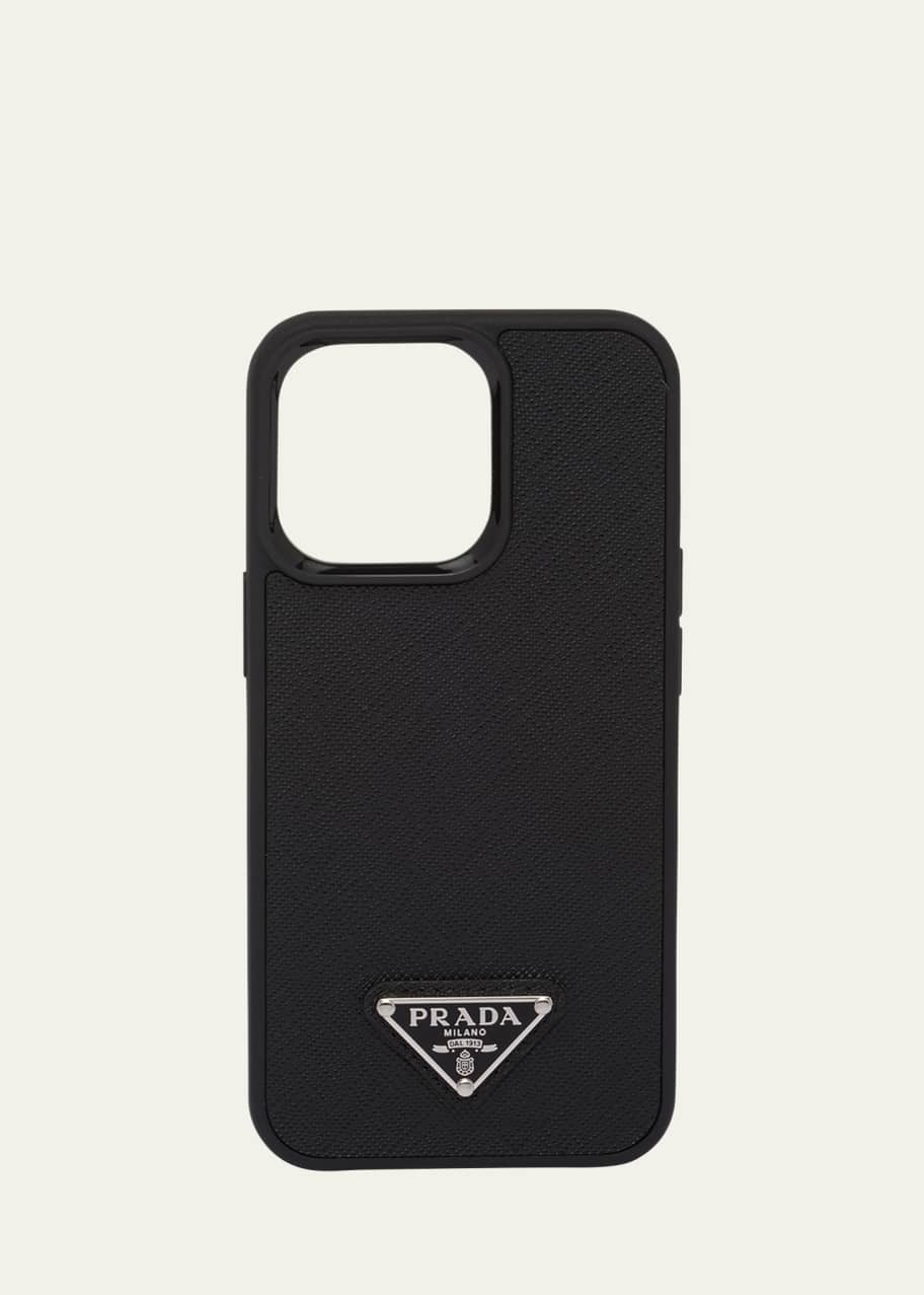 Prada Men's Saffiano Leather iPhone 13 Pro Phone Case - Bergdorf Goodman