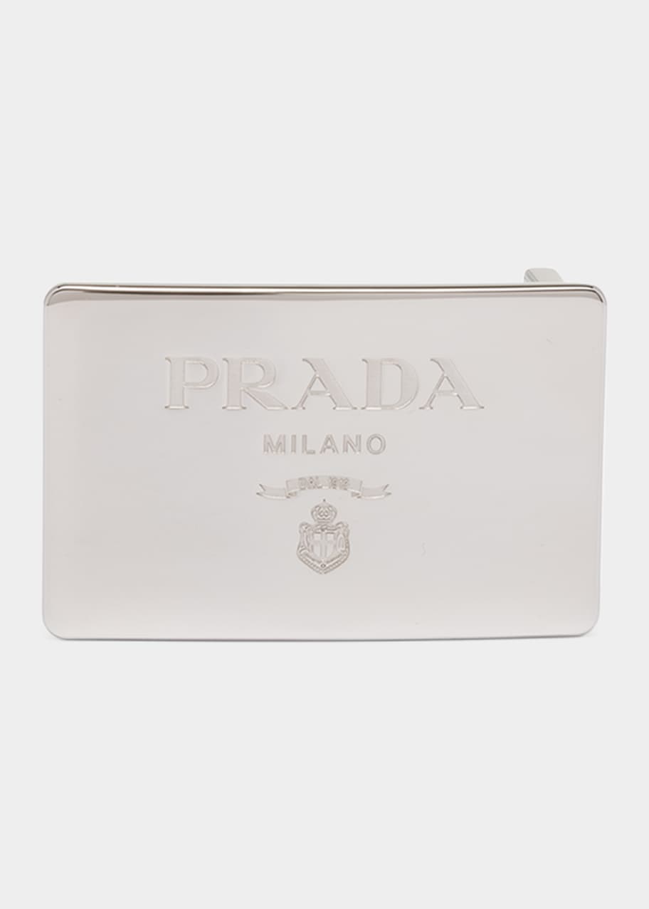 Prada Men's Metal Logo Belt Buckle - Bergdorf Goodman