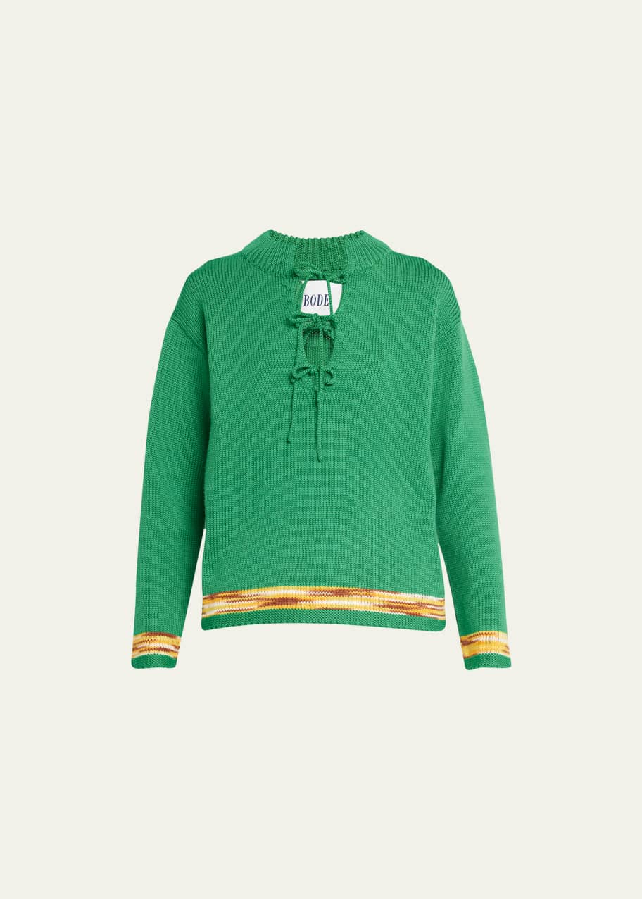 Bode Edge Trim Wool Sweater - Bergdorf Goodman