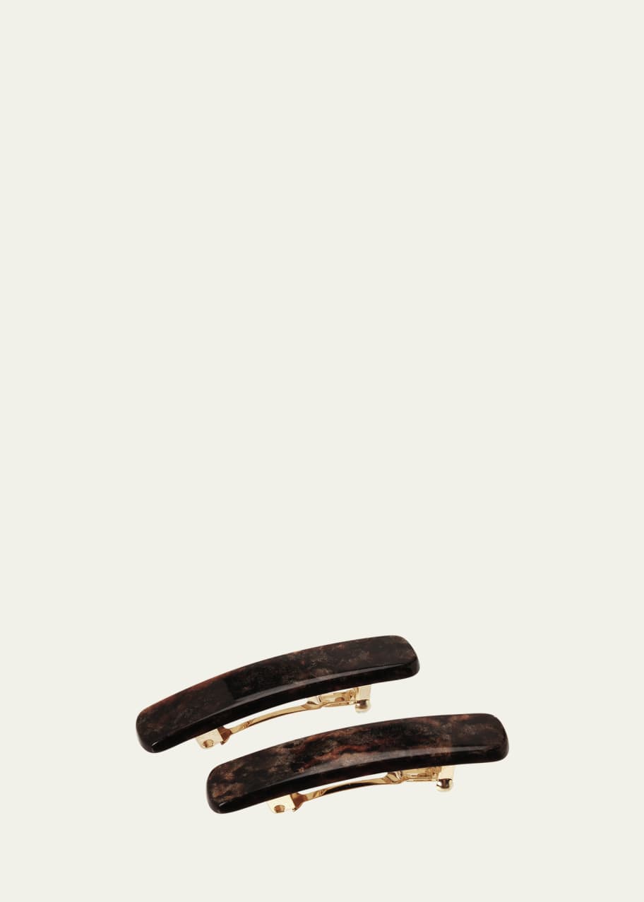 France Luxe Mini Classic Rectangle Barrettes, Set of 2 - Bergdorf Goodman