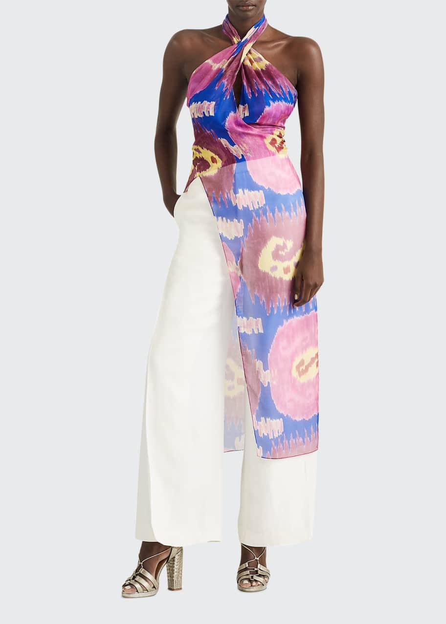 Ralph Lauren Collection Tuomas Ikat-Print Halter Tunic Top - Bergdorf ...