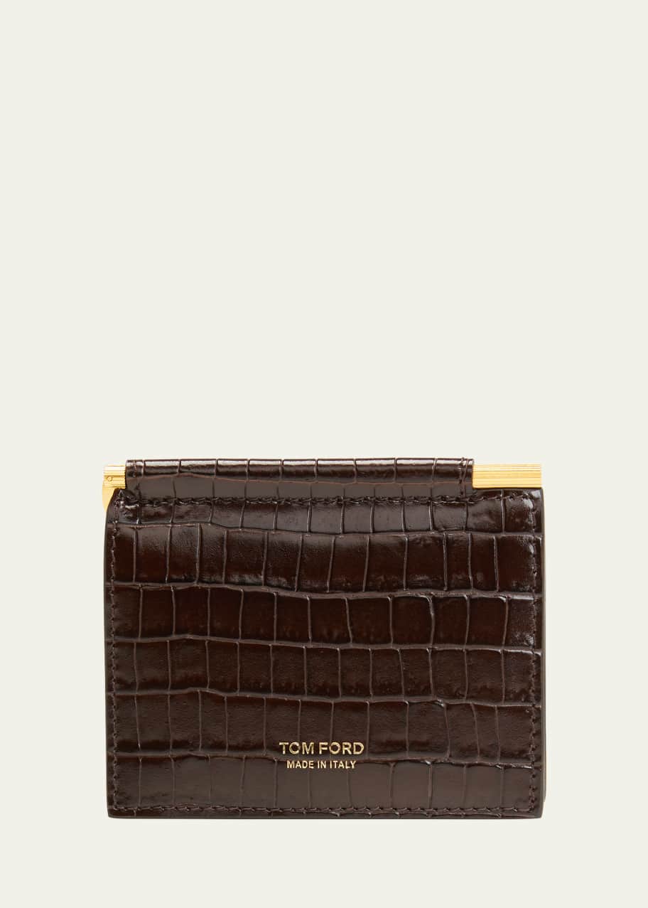 TOM FORD Men's Croc-Leather Foldable Money Clip Card Holder - Bergdorf ...