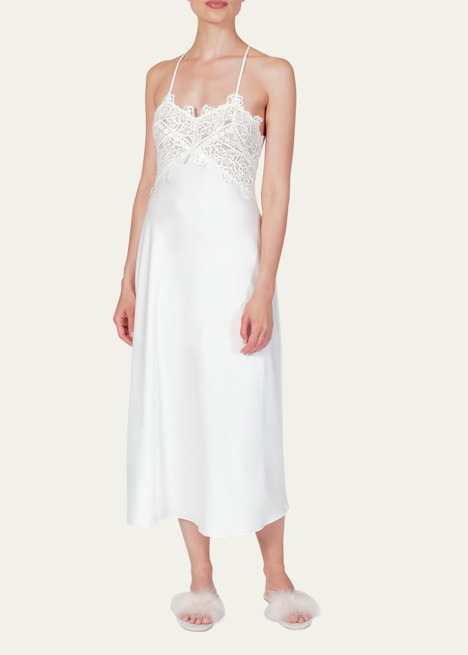 Rya Collection Rosey Lace-Front Sheer-Racerback Nightgown - Bergdorf ...