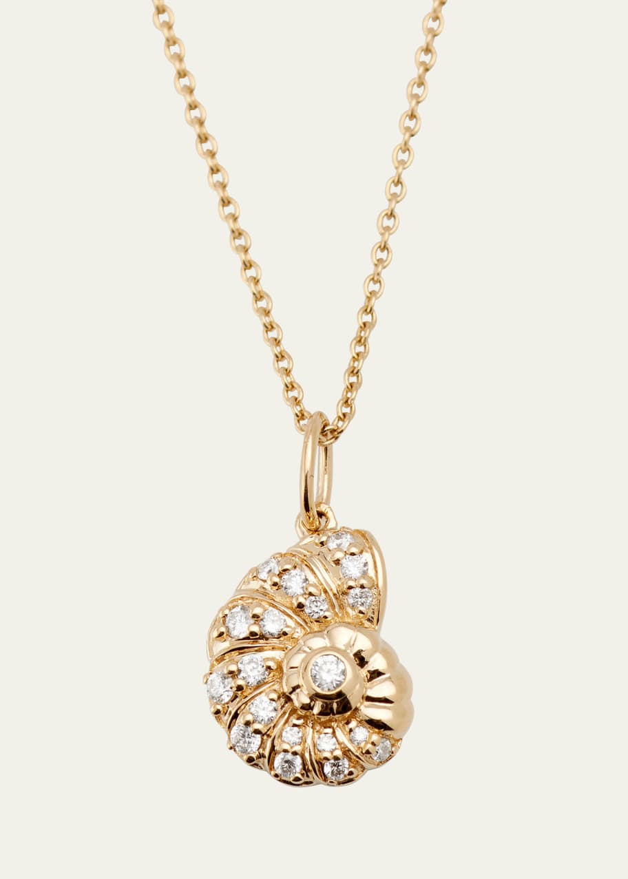Sydney Evan 14k Yellow Gold Nautilus Shell Charm Necklace - Bergdorf ...