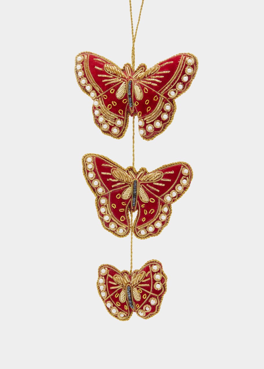 Sudha Pennathur Red Butterflies on String Christmas Ornament - Bergdorf ...