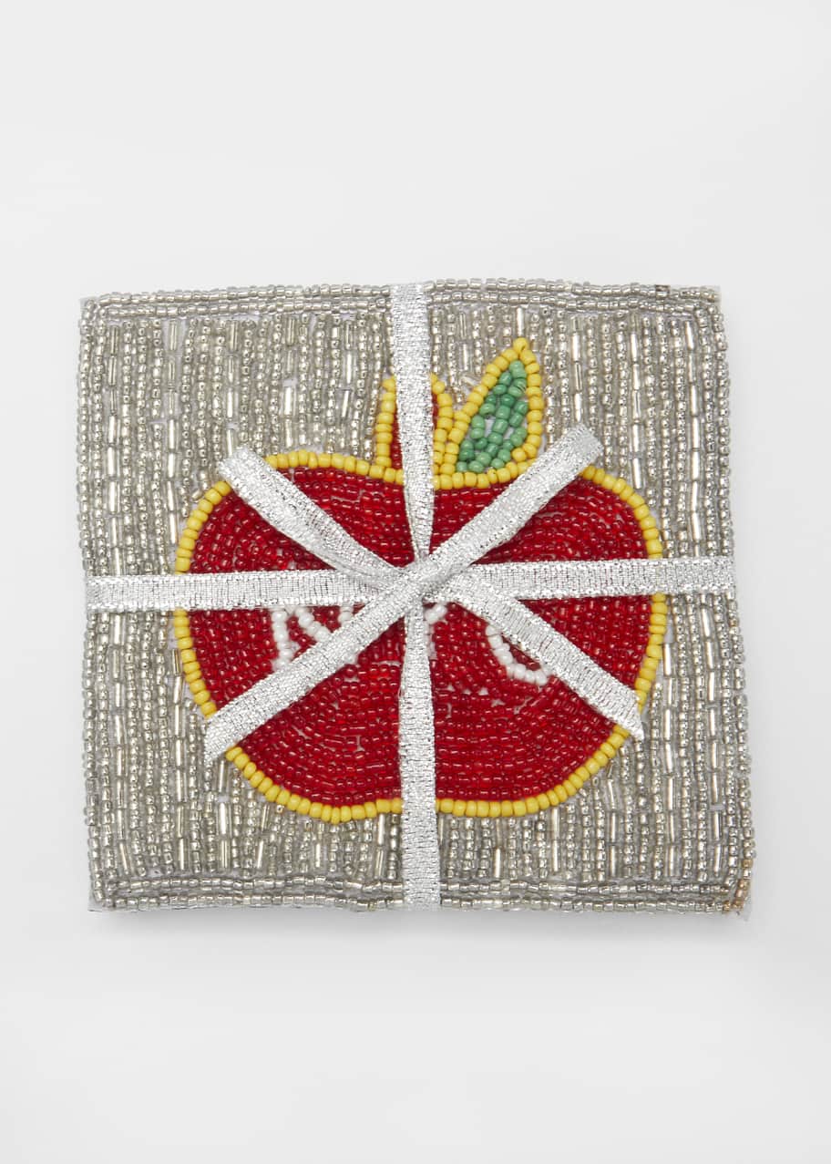 Sudha Pennathur Beaded NYC Apple Coasters - Set of 4 - Bergdorf Goodman
